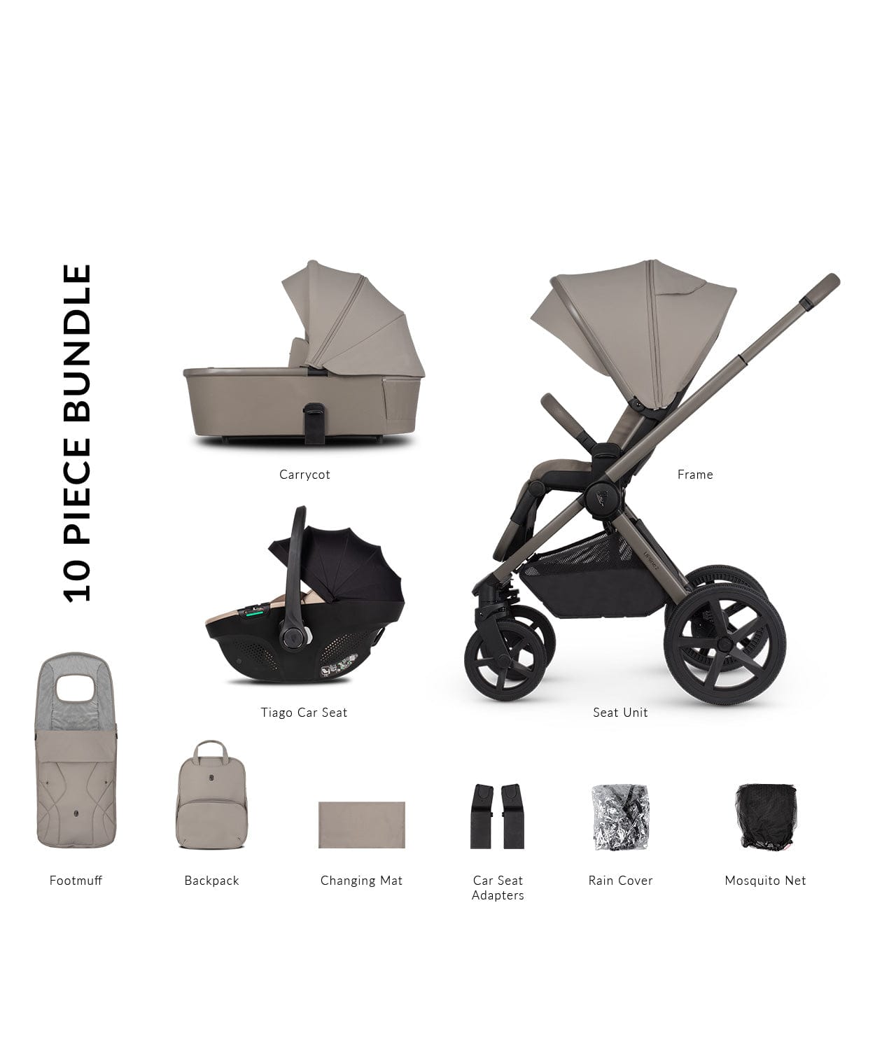 Venicci Upline 2, 3in1 Pushchair - Taupe – UK Baby Centre