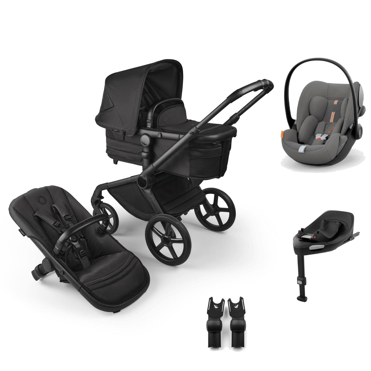 Bugaboo Fox 5 (Cloud G Plus) Travel System, Noir Limited Edition - Bla ...