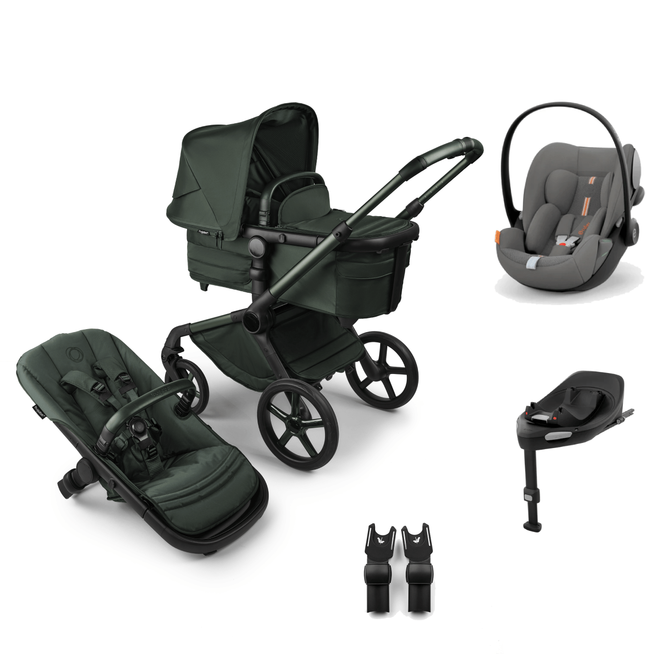 Bugaboo Fox 5 (Cloud G Plus) Travel System, Noir Limited Edition - Mid ...