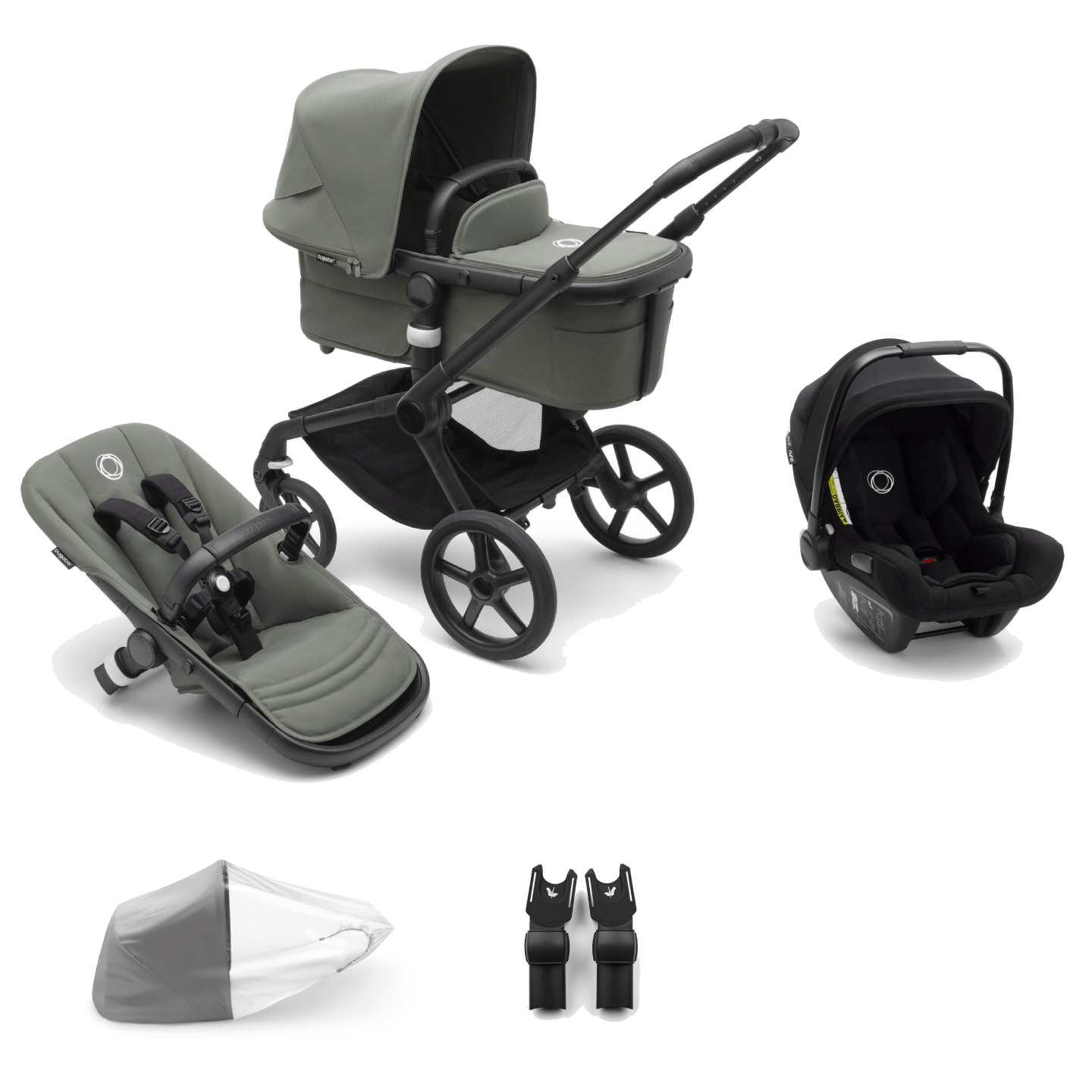 Bugaboo Fox 5 Complete with Turtle Air Car Seat - Forest Green – UK ...