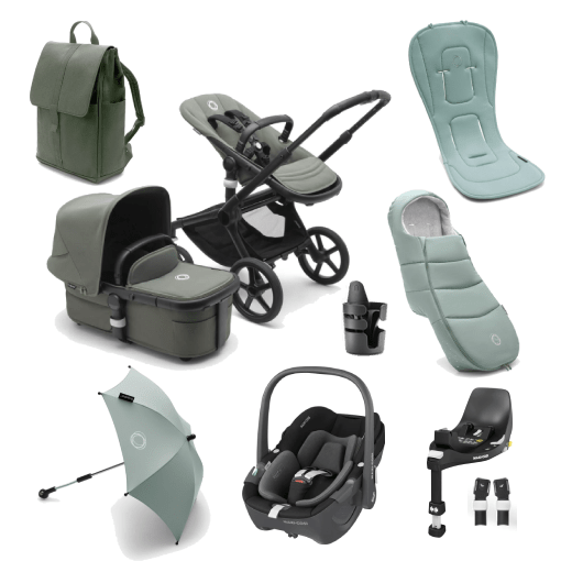 Bugaboo Fox 5, Pebble 360 Ultimate Travel System - Black/Forest Green ...