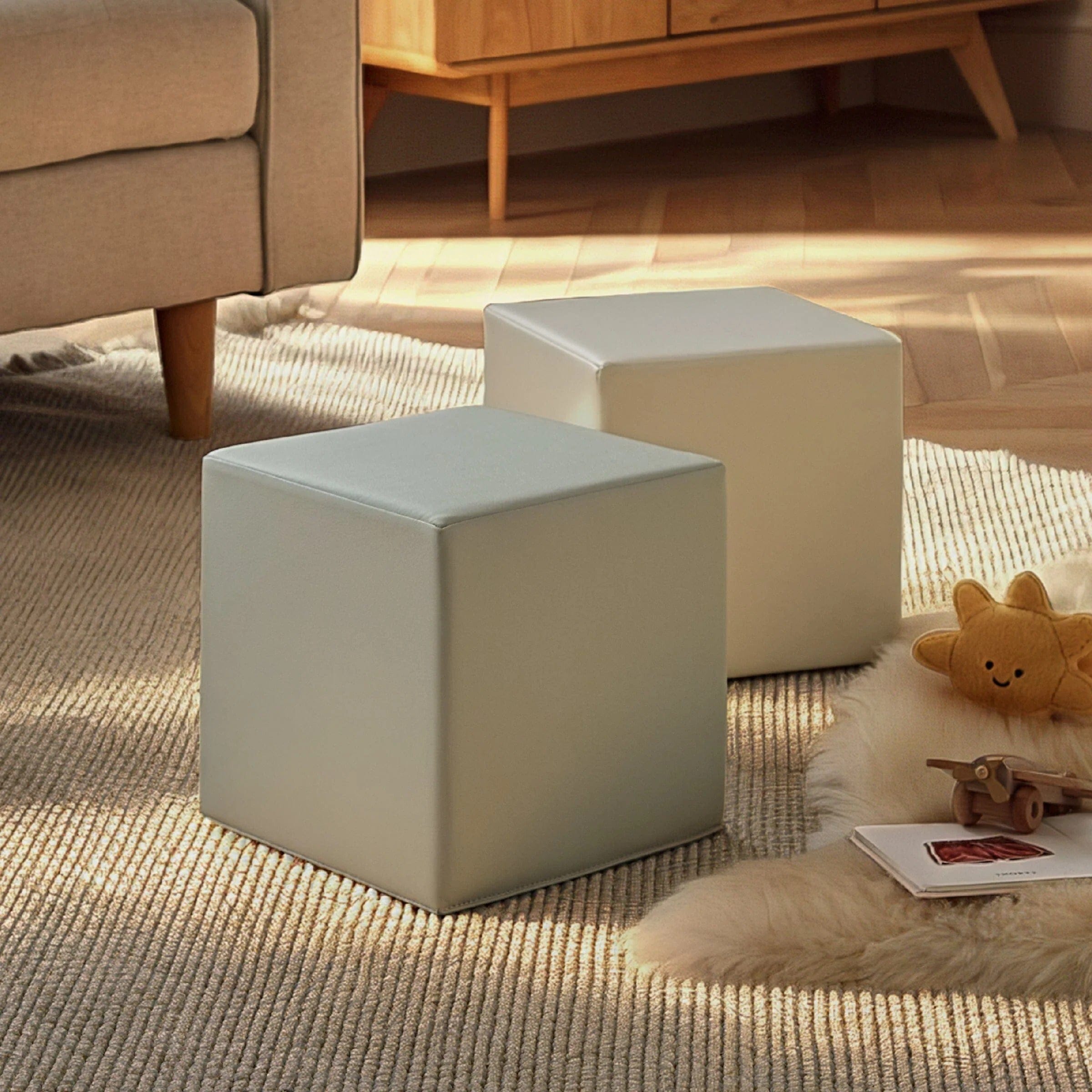 CuddleCo Soft Play Cubes 2 Piece Sea Salt & Pebble | Foam Blocks 12m ...