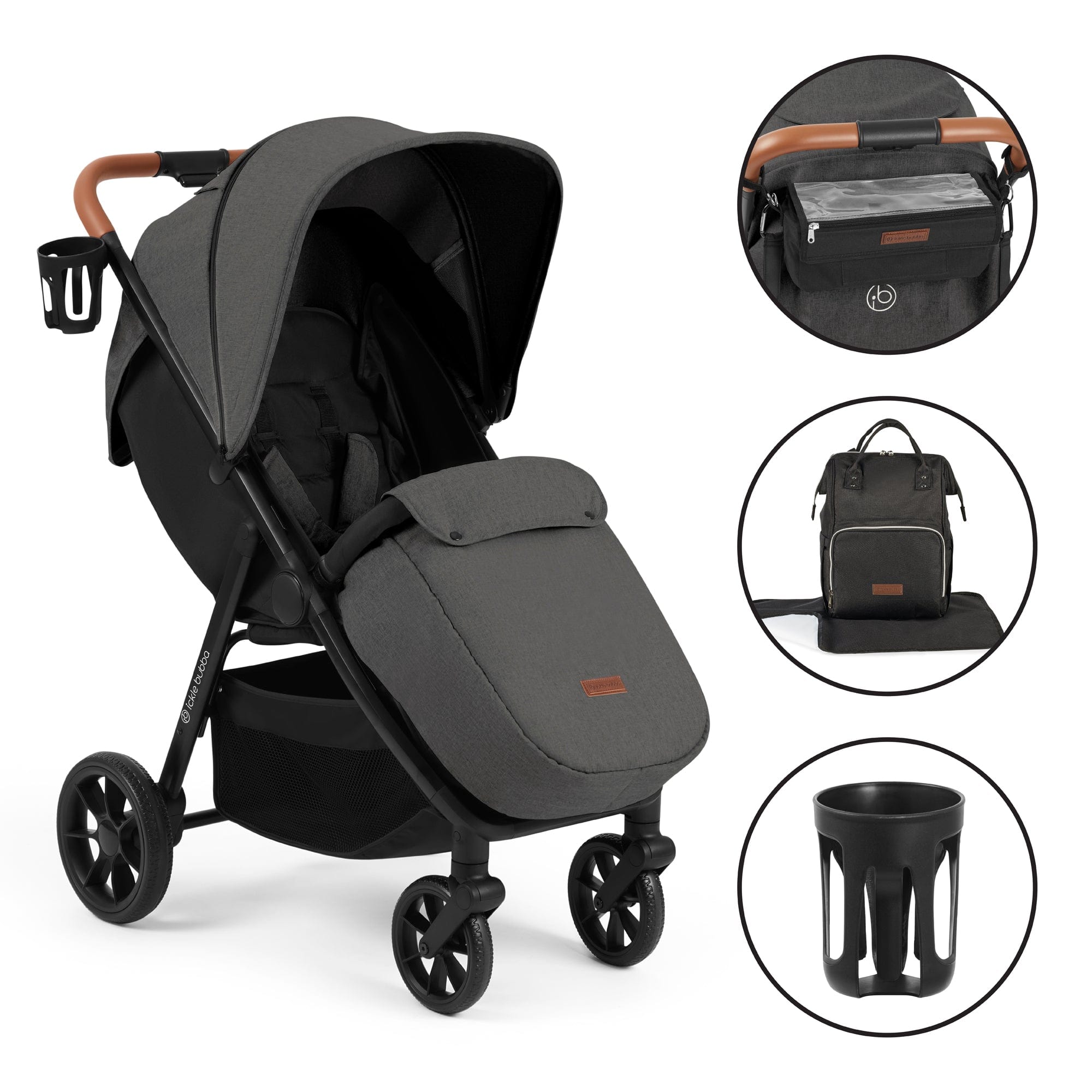 Ickle Bubba Stomp Stride Prime Stroller - Charcoal Grey – UK Baby Centre