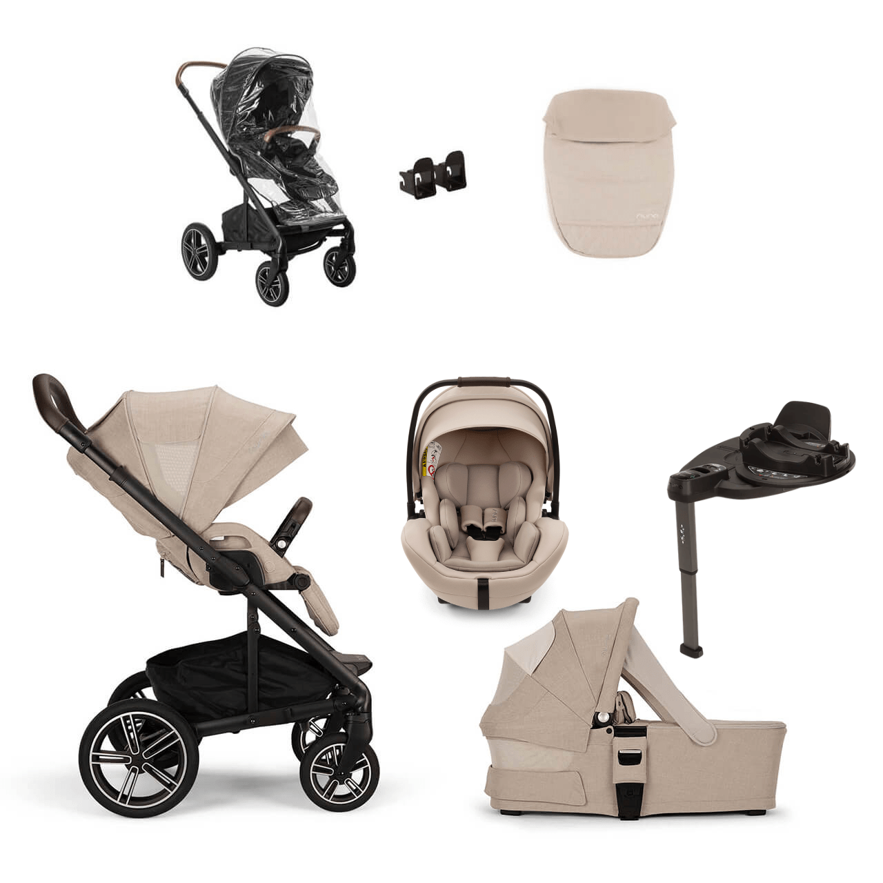 Nuna MIXX Next (ARRA Flex & BASE Curv) Travel System - Biscotti – UK ...