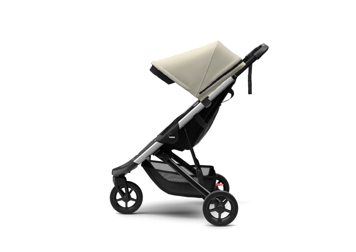 Thule Spring Stroller - Aluminum / Soft Beige – UK Baby Centre