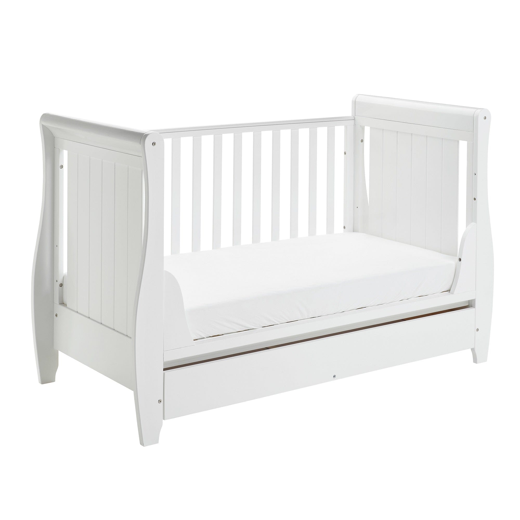Babymore Stella Drop Side Cot Bed - White – UK Baby Centre