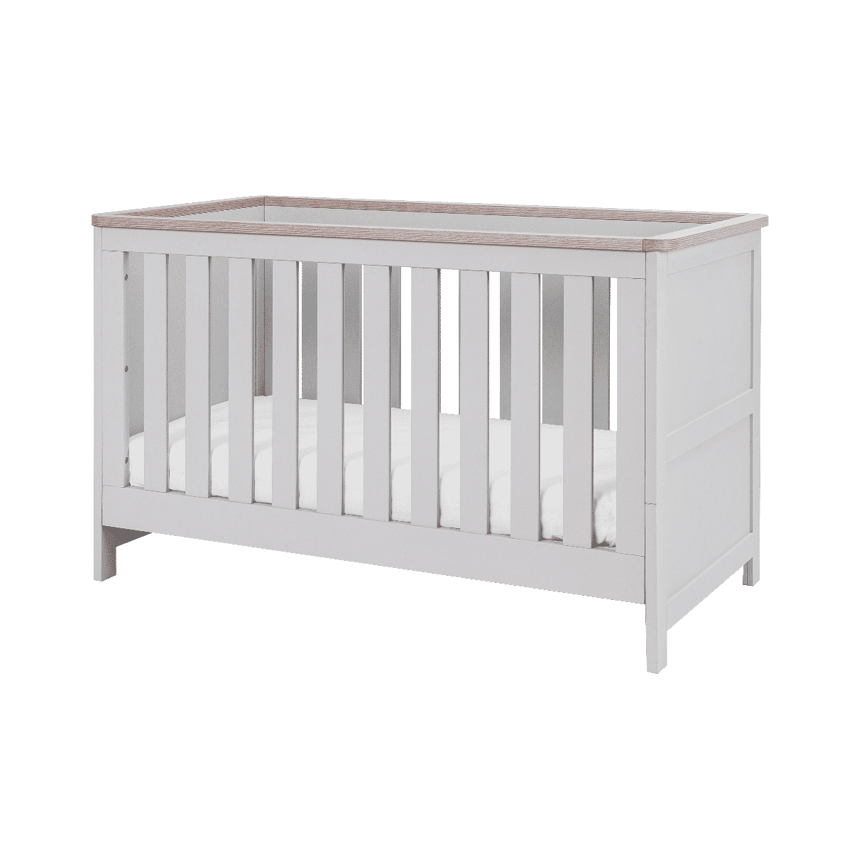 Tutti Bambini Verona Cot Bed - Dove Grey/Oak – UK Baby Centre